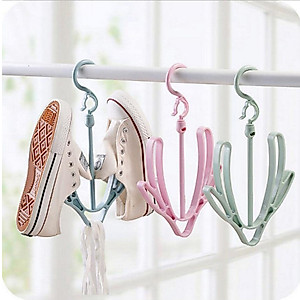 Sisnails Drying Shoe Rack Storage Bag,Windproof Shoe Rack, Drying Shoe Rack Hook, Drying Rack for Rotating Drying Racks, (Green)