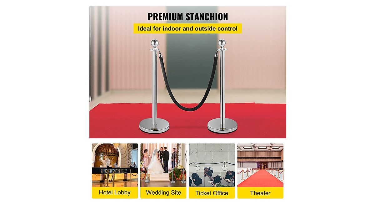 VEVOR Velvet Ropes & Posts for Crowd Control
