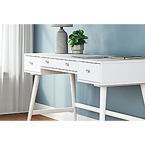 Signature Design by Ashley Thadamere Contemporary 54" Home Office Desk with 3 Drawers, White