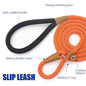 lynxking Dog Leash Slip Lead 5 6 8 FT Dog Training Leash Strong Heavy Duty Braided No Pull Training Lead Leashes for Small Medium Large Dogs