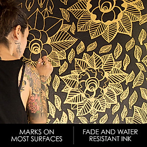 SHARPIE Metallic Fine Point Permanent Marker, Gold, 4 Count