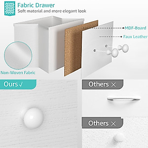 BOLUO White Chest of Drawers for Bedroom Dresser with 6 Drawer Fabric Dressers for Closet Girls Modern