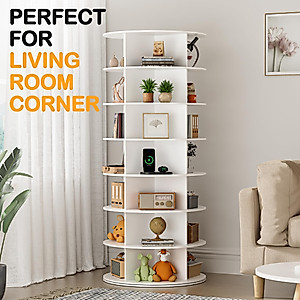 MAGIC UNION Rotating Shoe Rack Tower - 7-Tier Spinning Handbag Shoe Display Lazy Susan Organizer, 360° Revolving Shoe Rack Storage Round Carousel Cabinet, for Entryway, Living Room, Bedroom