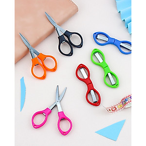 YETOOME 6 Pcs Folding Scissors, Small Stainless Steel Foldable Scissors, Portable Mini Travel Scissors for Home Travel School Office