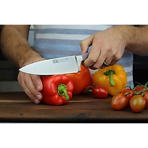 Taylors Eye Witness Syracuse Kitchen Knife 3pce Set - Paring 8cm/3.5”, Chefs 15cm/6” & Cooks All Purpose 13cm/5” Cutting Edge. Ultra Fine, Razor Sharp Blade. Soft Textured Grip Berry Colour Handle
