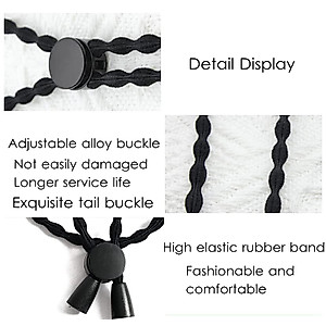 MILAMIYA 5PCS Afro Puff Ponytail Ties for Women - Adjustable Hair Accessories for Thick Short Kinky Curly Buns, Long Braids, Natural Styles - No-Slip Design