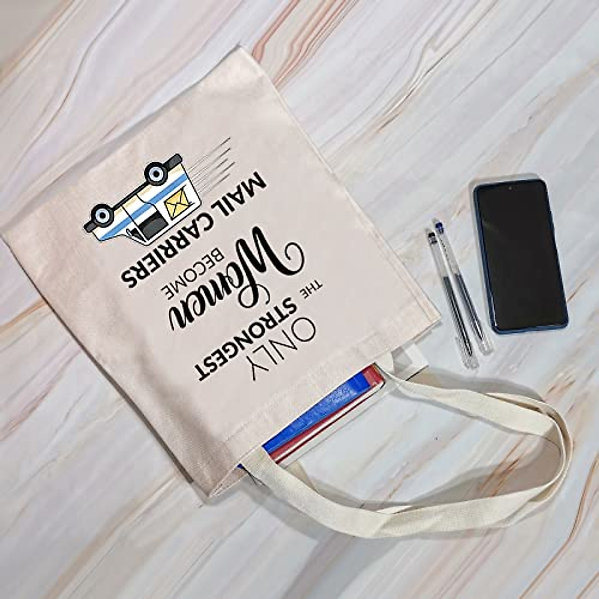 VAMSII Mail Carrier Tote Bag Mail Lady Gifts Shoulder Bag Postal Worker Gifts Mailman Gifts for Women Post Office Gifts (Tote Bag)