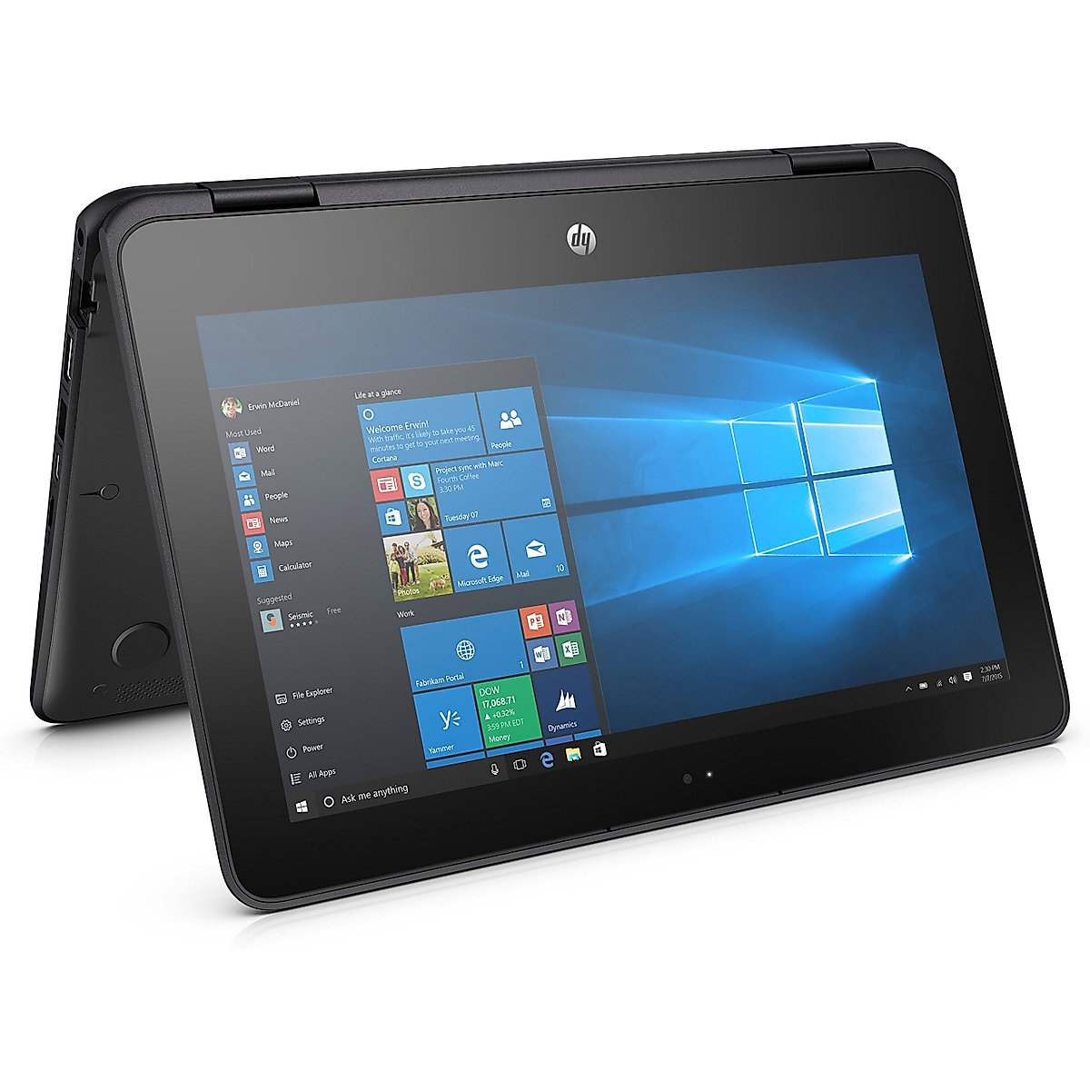 HP ProBook x360 11.6in G1 EE Notebook, LED HD Touchscreen, Intel Celeron N3350 Dual-Core 1.1GHz, 4GB DDR3, 64GB SSD eMMC, 802.11ac, Bluetooth 4.2, Win10Pro - 64Bit (Renewed)