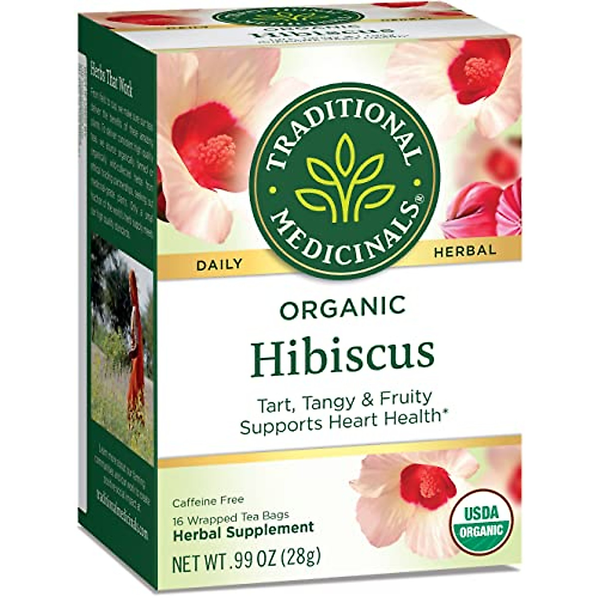 Traditional Medicinals Tea, Organic Hibiscus, Supports Your Cardiovascular System, 16 Tea Bags