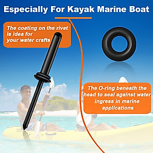 3/16" x 1" Tri Grip Rivets - 50PCS - Tri-fold Marine Decorative Pop Rivets with Waterproof O Rings,Tri-Grip Rivets for Boat Canoe,Aluminum Blind Rivets Tri Grip Boat Kayak Rivets,Trifold Rivets