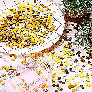 3.5 oz Round Confetti Dots Glitter Confetti Circles 1/4 Inch Metallic Round Dot Confetti for Birthday Wedding Holiday Party Decoration Supplies (Silver and Gold)