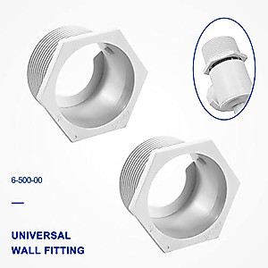 Funmit 6-500-00 Universal Wall Fitting (UWF) Connector Replacement for Po.laris 180 280 280 Tank Trax 360 380 3900 Sport and 480 Pro Automatic Pool Cleaners (2 Pack)