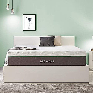 IYEE NATURE Queen Size Mattress, 10 Inch Cooling-Gel Memory Foam Mattress Bed in a Box, 80”*60”*10”, CertiPUR-US Certified, Medium Firm, Grey - Queen