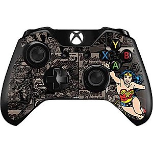 Skinit Decal Gaming Skin Compatible with Xbox One Controller - Officially Licensed Warner Bros Wonder Woman Mixed Media Design