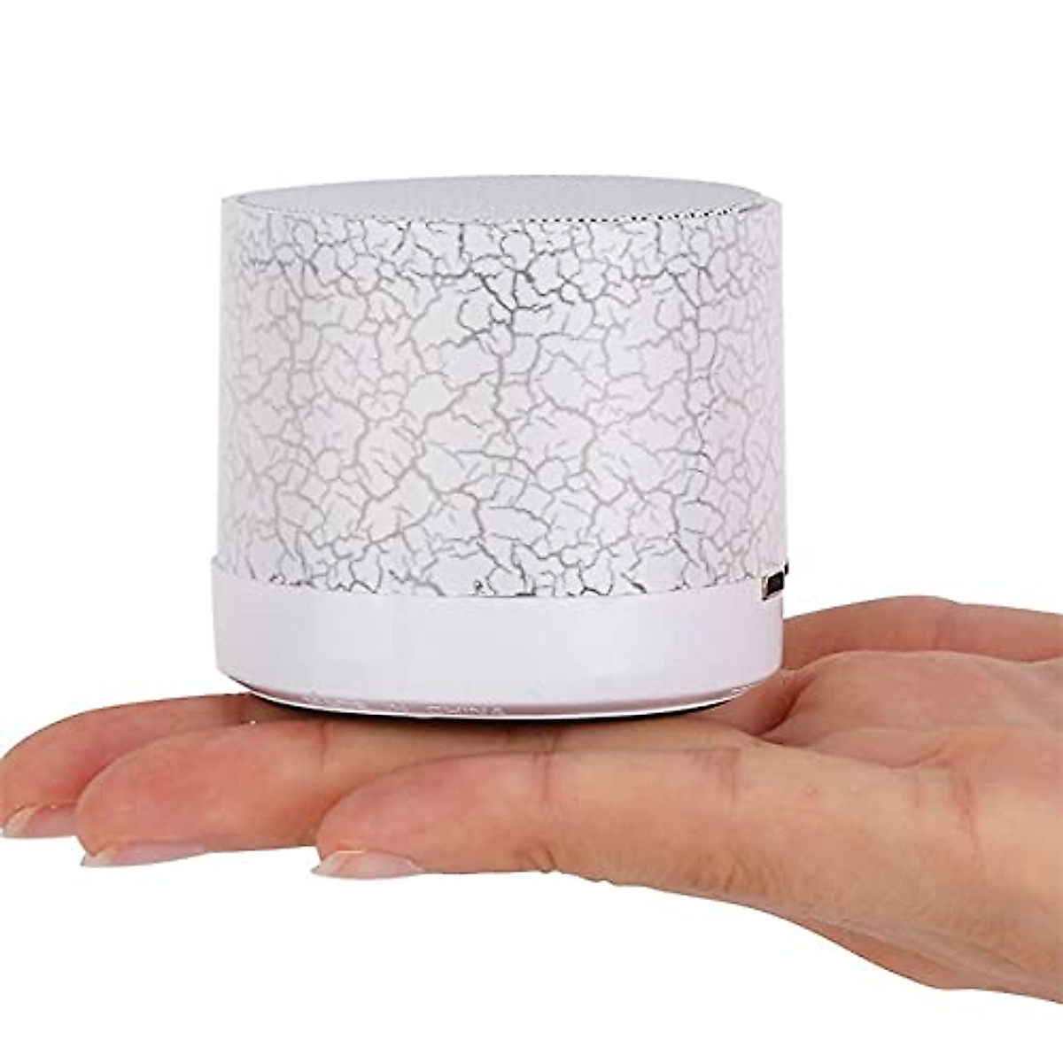 Act of Treason Mini Wireless Bluetooth Waterproof Speaker SD Card Portable Stereo LED Light For Smartphone Stereo Music Surround Bass Box,white