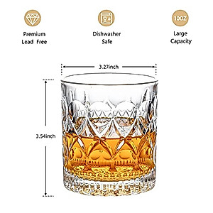 Caicai Baby 2PC Whiskey Glasses with 2 Ice Ball Maker Molds, Old Fashioned Rock Glasses for Bourbon, Scotch,Rum,Whiskey Gift for Men, Bourbon Glass Set of 4