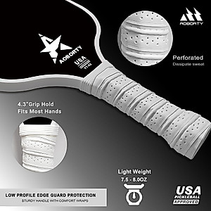 AOBORTY Pickleball Paddles 4 Pack - Light Graphite Premium Rackets Fiber Face Pickleball Set with 6 Outdoor Indoor Balls Including Portable Carry Bag