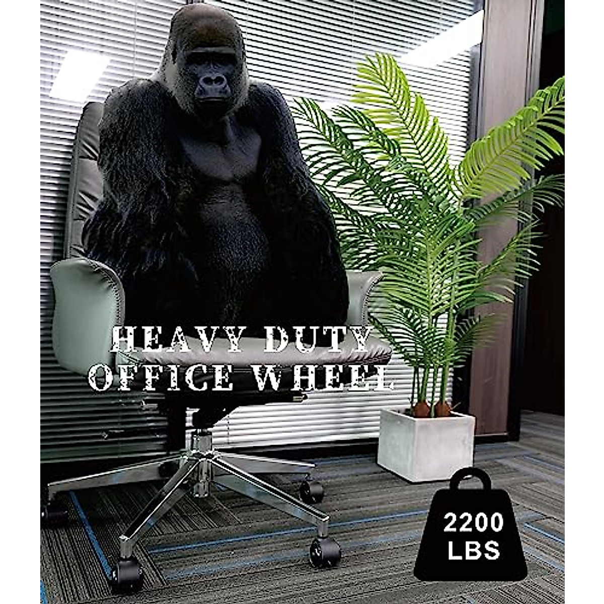 Office Chair Casters-Popolov 2 Inch Replacement for All Floors, Heavy Duty and Quiet Smooth Rollerblade Style Computer Gaming Desk Chair Wheels, Universal Caster Wheels Size, Set of 5