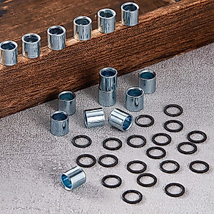 36 Pieces Bearing Spacers and Washers Skateboard Hardware Kit for Most Skateboard Trucks and Longboards (24 Washers, 12 Spacers)
