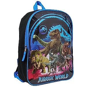 Jurassic World 15" Backpack Dinosaurs T-Rex Velociraptor Carnotaurus Boys Kids