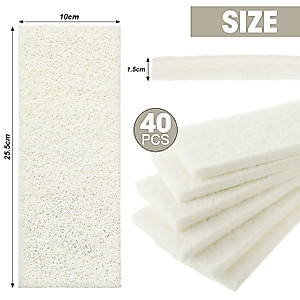 40 Pieces Non Scratch Scrubbing Pad Reusable Kitchen White Dish Scrubber Scouring Sponge Pads Multi Purpose for Kitchen Household Cleaning Supplies, 10 x 4 Inch