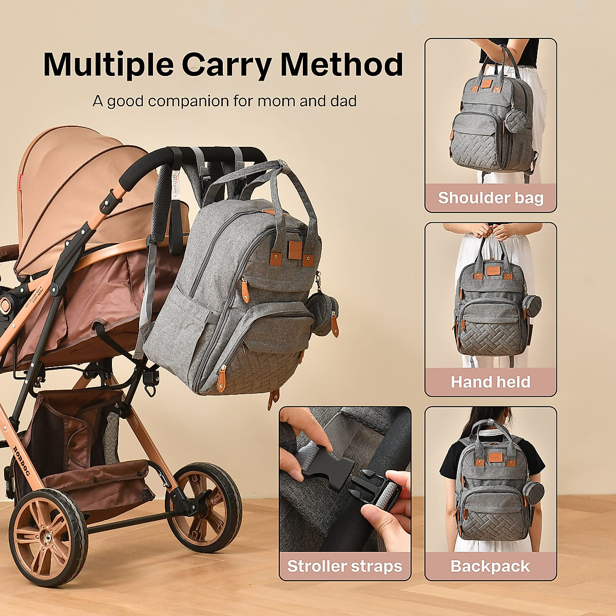 Lulivous Diaper Bag Travel Backpack for women airline approved diaper bag,baby bag Large Capacity Waterproof many pockets and Stylishs