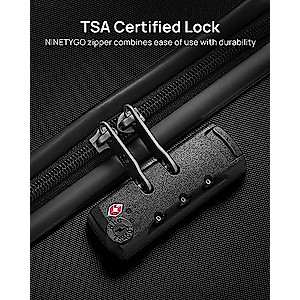 NINETYGO Carry on Luggage, Airline Approved, 22-Inch Hard-Shell Suitcases with Spinner Wheels for Travel, Kids Luggage for Boys, 22 X 14 X 9 Inches (Midnight Black)