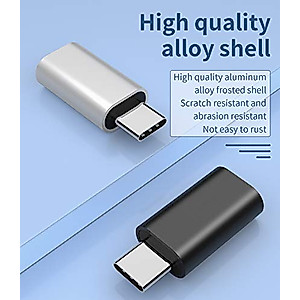 3Pack,Lightning Female to USB C Male Adapter,Compatible with iPhone 12 11Pro Max Mini for Ipad Air iOS Samsung Galaxy Note S10 S20 S21 Google Pixel Charging Data sync Type C Charger Connector Cable