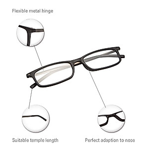 EYEGUARD Reading Glasses with Portable Case Slim Mini Pocket Readers for Women Men Eye Glasses
