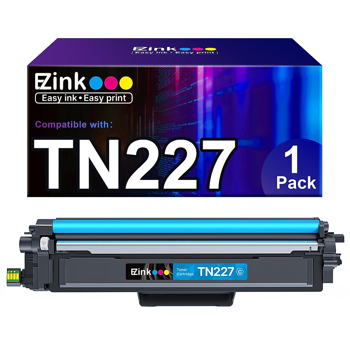 E-Z Ink (TM) High Yield Compatible Toner Cartridge Replacement for Brother TN227 TN-227 TN223 TN-223 use with MFC-L3770CDW MFC-L3750CDW HL-L3230CDW HL-L3290CDW HL-L3210CW MFC-L3710CW (1 Cyan)