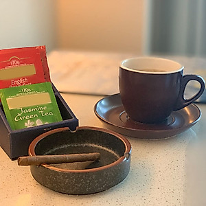 Ceramic Ashtray，Home Ashtray，Ashtray，Cigarette Ashtray For Indoor Or Outdoor Use，Coffee bar ashtray，Cool Lava Dazzling Black Ashtray