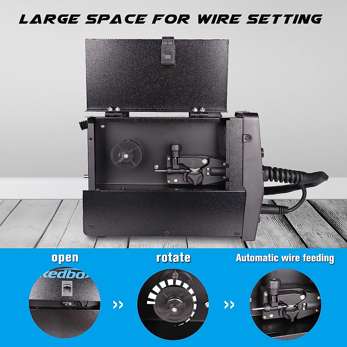 Redbo MIG-250 Gas/Gasless/Lift TIG/ARC 4 in 1 Multiprocess 130Amp Mig Welder,110V Household Small Pure Copper ARC MMA Stick Welder,Automatic Wire Feeding MIG Welding Machine