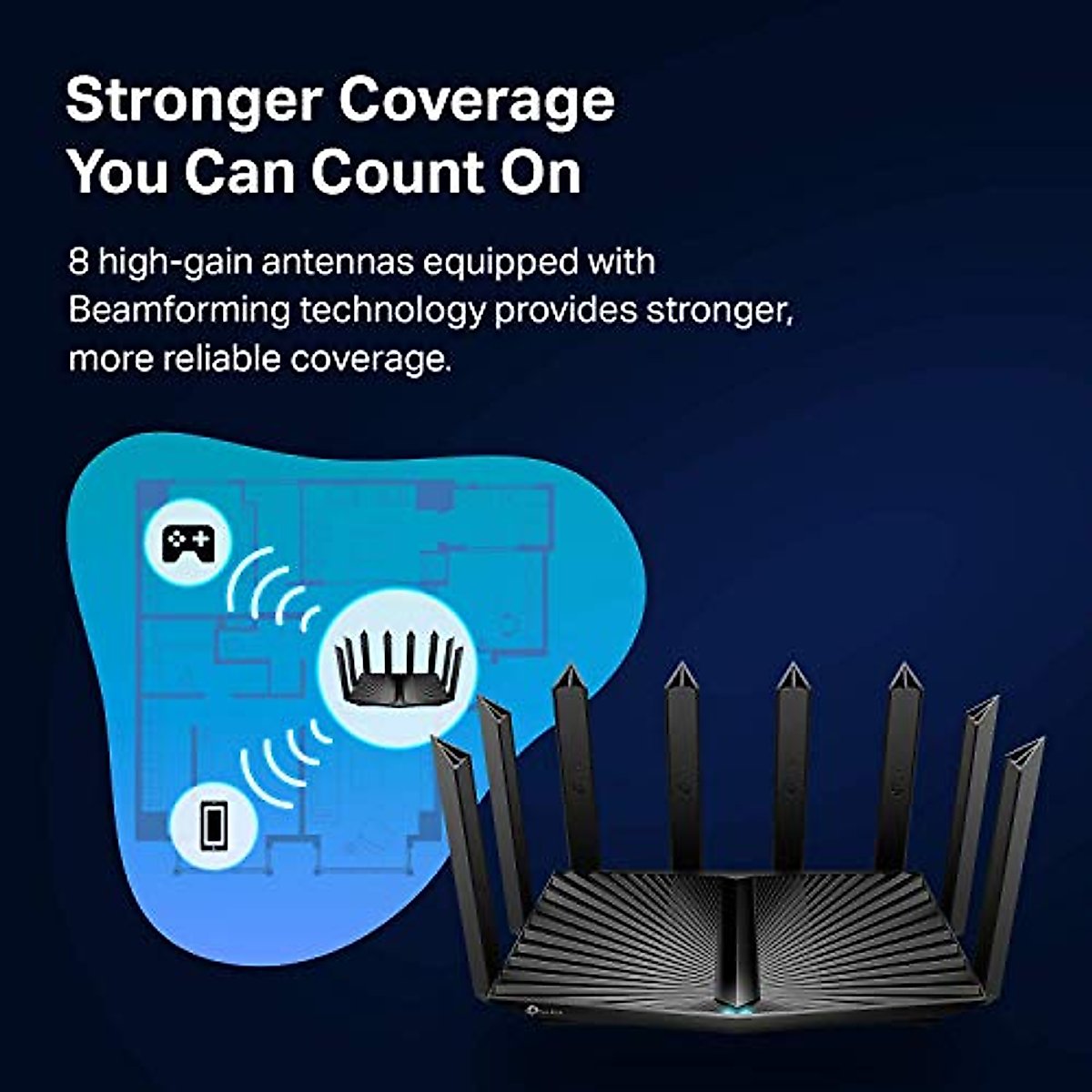 TP-Link AX6600 Tri-Band WiFi 6 Router (Archer AX90), 8-Stream Gigabit Router, VPN Router, MU-MIMO, 2.5G WAN Port, 1.5GHz Quad-Core CPU
