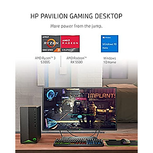 HP Pavilion Gaming PC, AMD Ryzen 3 5300G Processor, 8 GB RAM, 256 GB SSD, Windows 10 Home(TG01-2010, 2021) (Renewed)