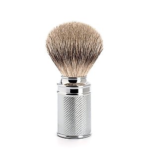 MÜHLE Traditional Silvertip Badger Shaving Brush | Chrome Plated Stainless Steel Handle | Luxury Shave Accessory for Men