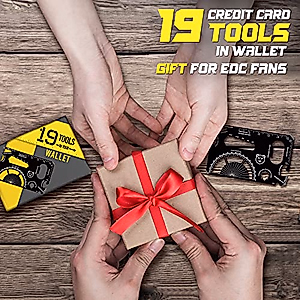 Christmas Stocking Stuffers Gifts for Men - 19 Tool In 1 Wallet Credit Card Multitool Women Gifts, EDC Multitool Gadget Pocket Card Tool Fathers Day Birthday Gift Idea for Husbands Boyfriends Dad