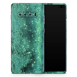 DesignSkinz Glowing Green Orbs of Light Protective Vinyl Decal Wrap Skin Cover Compatible with The Samsung Galaxy S20 (Screen Trim & Back Glass Skin)