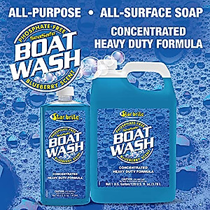 STAR BRITE Concentrated Boat Wash - Biodegradable, Phosphate-Free, Heavy-Duty Boat Soap for All Marine Surfaces - 1 Gallon (080400N)