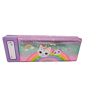 Hot Focus Caticorn Multifunction Pencil Case, Pencil Box with 2 Compartments for Girls. A Unique Stationery Set with Pop Out Calculator and Pencil Sharpener. Best Back to School Gift Set for Girls