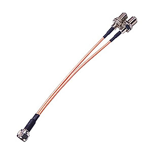 Goupchn F Type Coax Cable Splitter F Male to Dual Female 3 Way RG316 Coaxial Cable 19cm/7.5" for Cable Connection, TV, Satellite Receiver