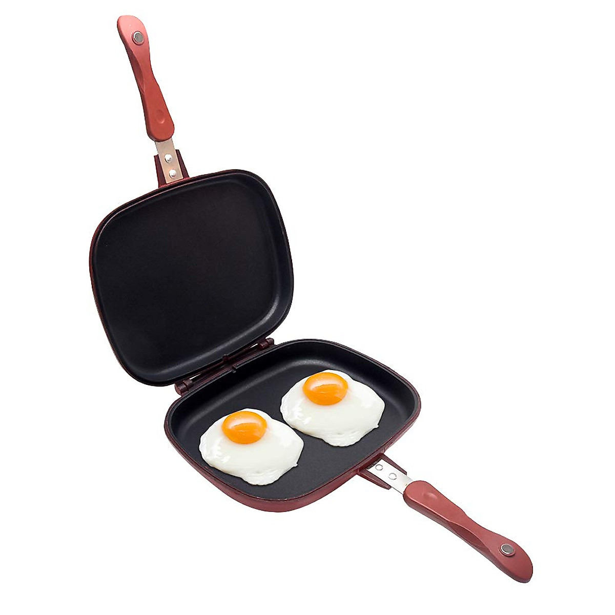 Square Double Sided Frying Pan, Kitchen Non-stick Baking Pancake Pan Omelette Trays, Indoor/Outdoor Camping Sandwich Toaster Grill, Cooks Toasties, Breakfast and More