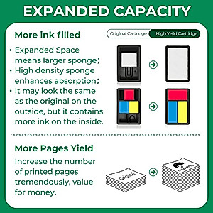 COLORETTO Remanufactured Printer Ink Cartridge Replacement for HP 67XL 67 XL to use with DeskJet 2755 2752 Envy 6052 6055 DeskJet Plus 4140 4155 4158 (1 Black,1 Color) Combo Pack with 2 Paper Clips