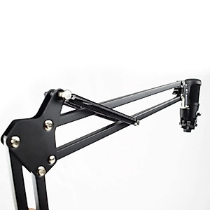 Vault MS126-1 Microphone Boom Scissor Extendable Arm Stand for Dynamic and Condenser Microphone with Mic Clip Holder & Table Mounting Clamp