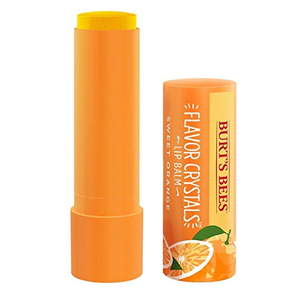 Burt's Bees Flavor Crystals 100% Natural Lip Balm, Sweet Orange with Beeswax & Fruit Extracts - 1 Tube