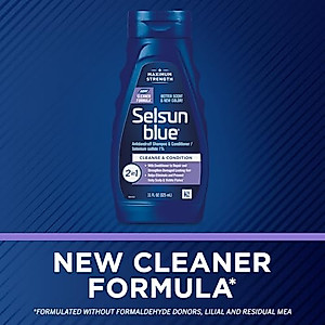 Selsun Blue 2-in-1 Antidandruff Shampoo & Conditioner, Maximum Strength 2-in-1 Treatment With Selenium Sulfide, 11 fl. oz.