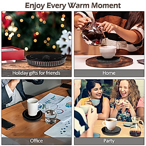 Candle Warmer, YISH Flat Bottom Coffee Mug Warmers for Desk, 25W Electric Tea and Espresso Beverage Warmers for Home and Office, Cup Warmer Auto Shut Off with 3 Temperature Setting (Y130US)