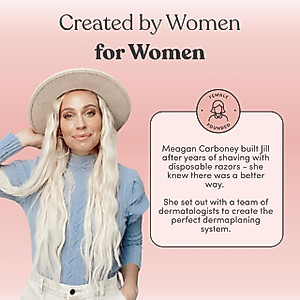 Jill Dermaplane Razor Trial Kit for Women | Facial Hair Removal Dermaplaning Kit Includes 1 Shave Wand, 2 Dermaplane Razors & Cleaning Cloth | Magic Spray Not Included | Supplies for 1 Shave