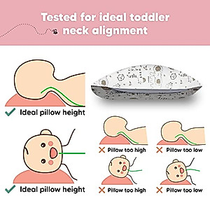 Toddler Pillow with Pillowcase - 13x18 My Little Dreamy Pillow, Organic Cotton Toddler Pillows for Sleeping, Kids Pillow, Travel Pillows, Mini Pillow, Nursery Pillow, Toddler Bed Pillow (KeaSafari)