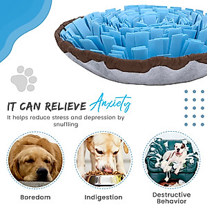 Dog Snuffle Mat Adjustable Big Breed, Puzzle Playthings Dog mental stimulation toys, slow-eating dog toys, stress-relieving dog toys, and small dog enrichment toys for large dogs with Pet Clicker