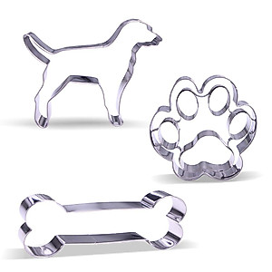 Large Dog Cookie Cutter Set – 3 Piece - Stainless Steel